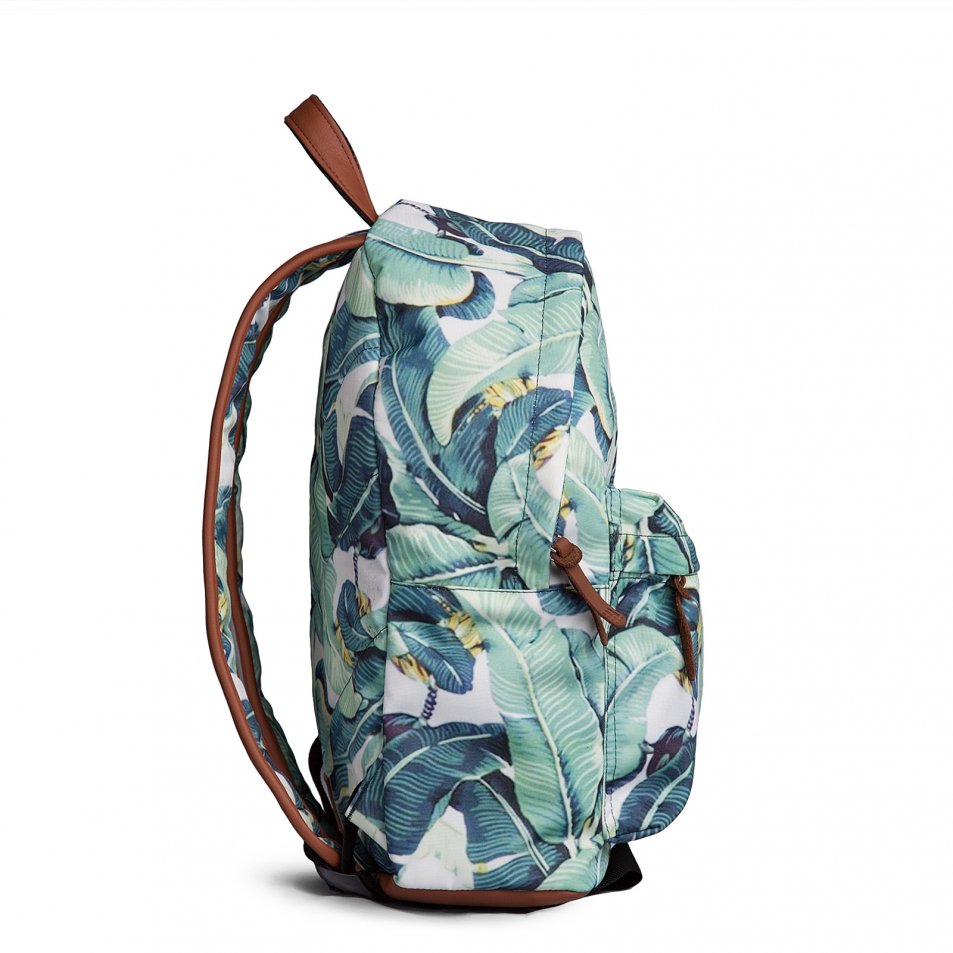 Fusion Tropic Leaves Printed Backpack on Luulla